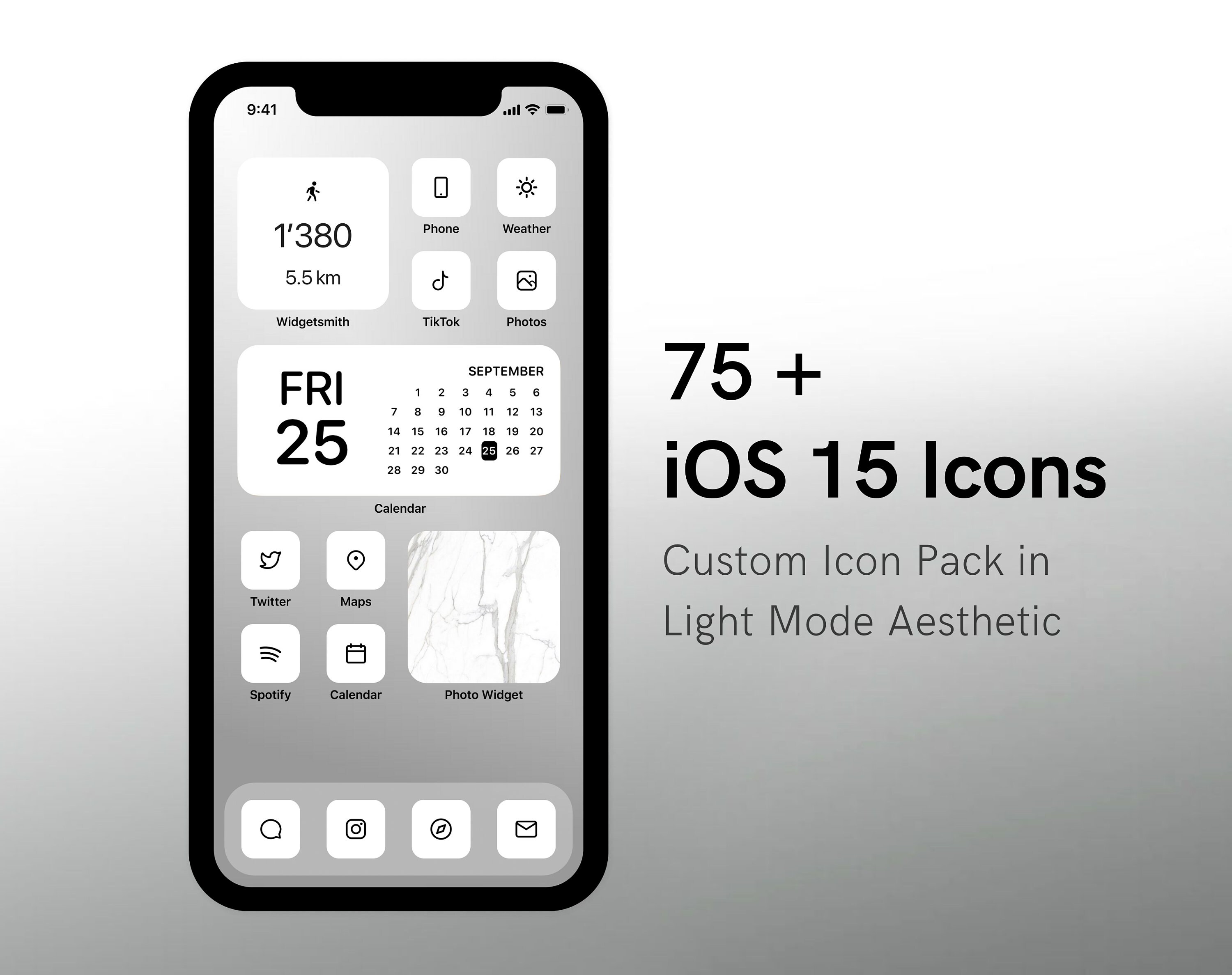 Ios 15 App Icons | 75+ Minimalist Light Theme Icons - Etsy