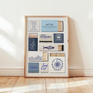 Blue Matchbox Poster Template – Printable Wall Art | Timeless & Vintage ...