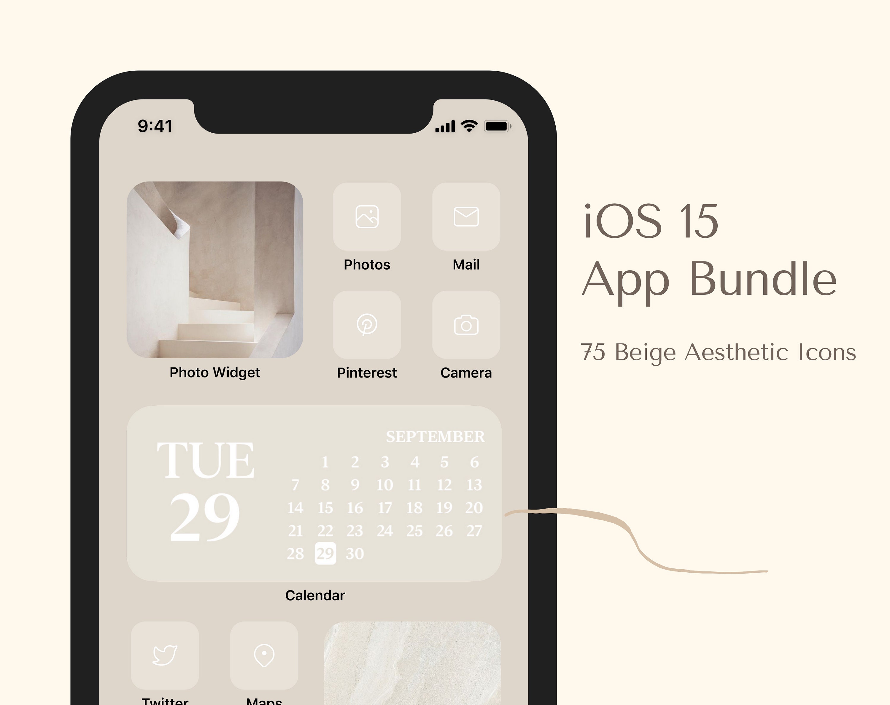 Ios 15 App Icons 75 Minimalist Icons Beige Icons - Etsy