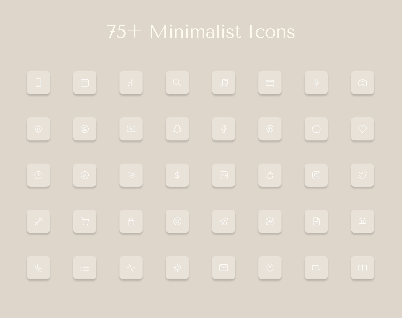 Ios 15 App Icons 75 Minimalist Icons Beige Icons - Etsy