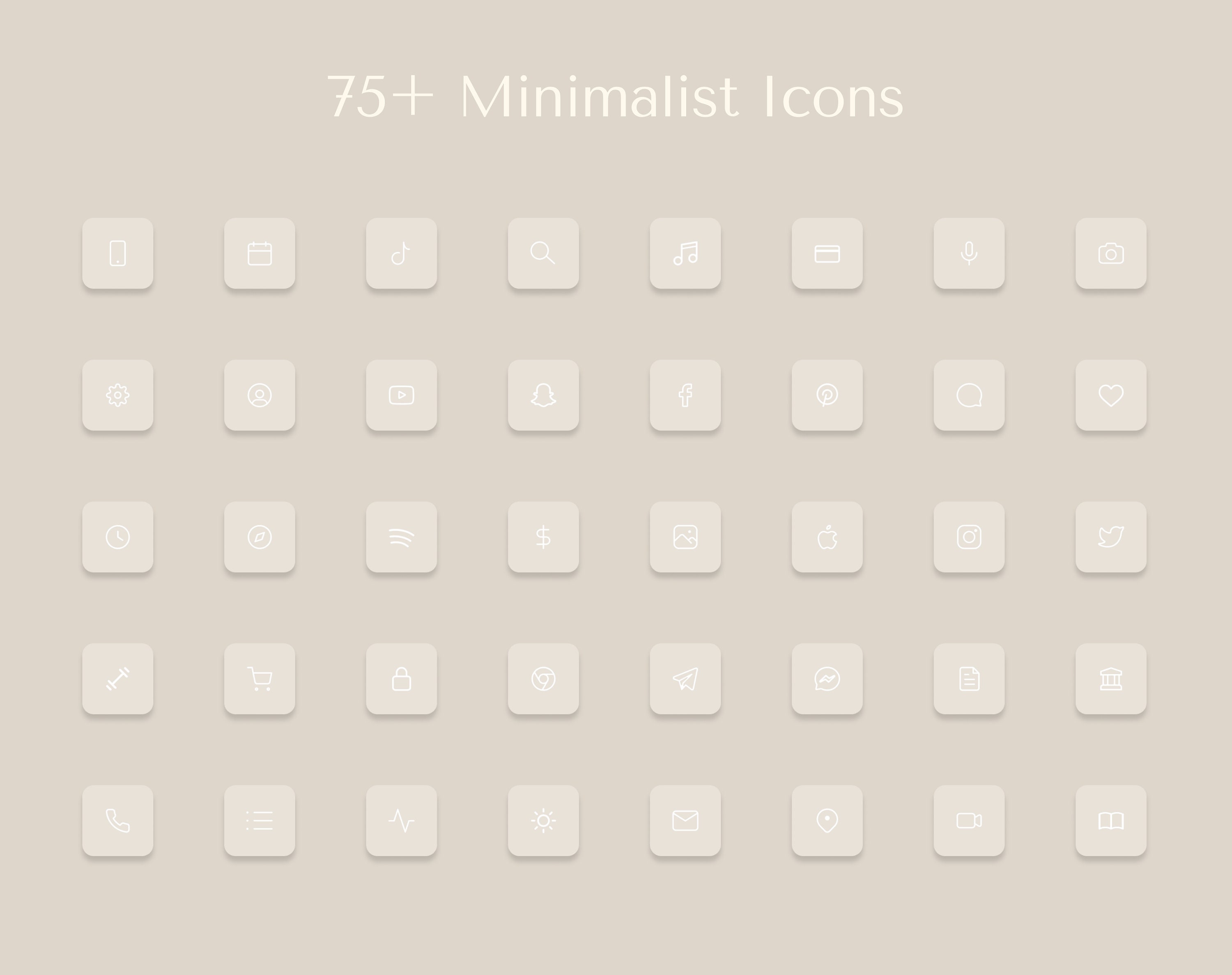 Ios 15 App Icons 75 Minimalist Icons Beige Icons - Etsy