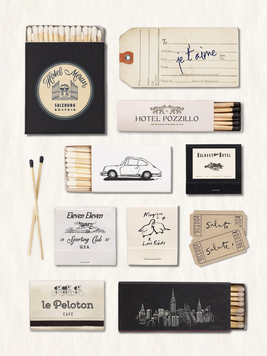 Customized Black and White Matchbox Art Print – Personalized Gift or ...