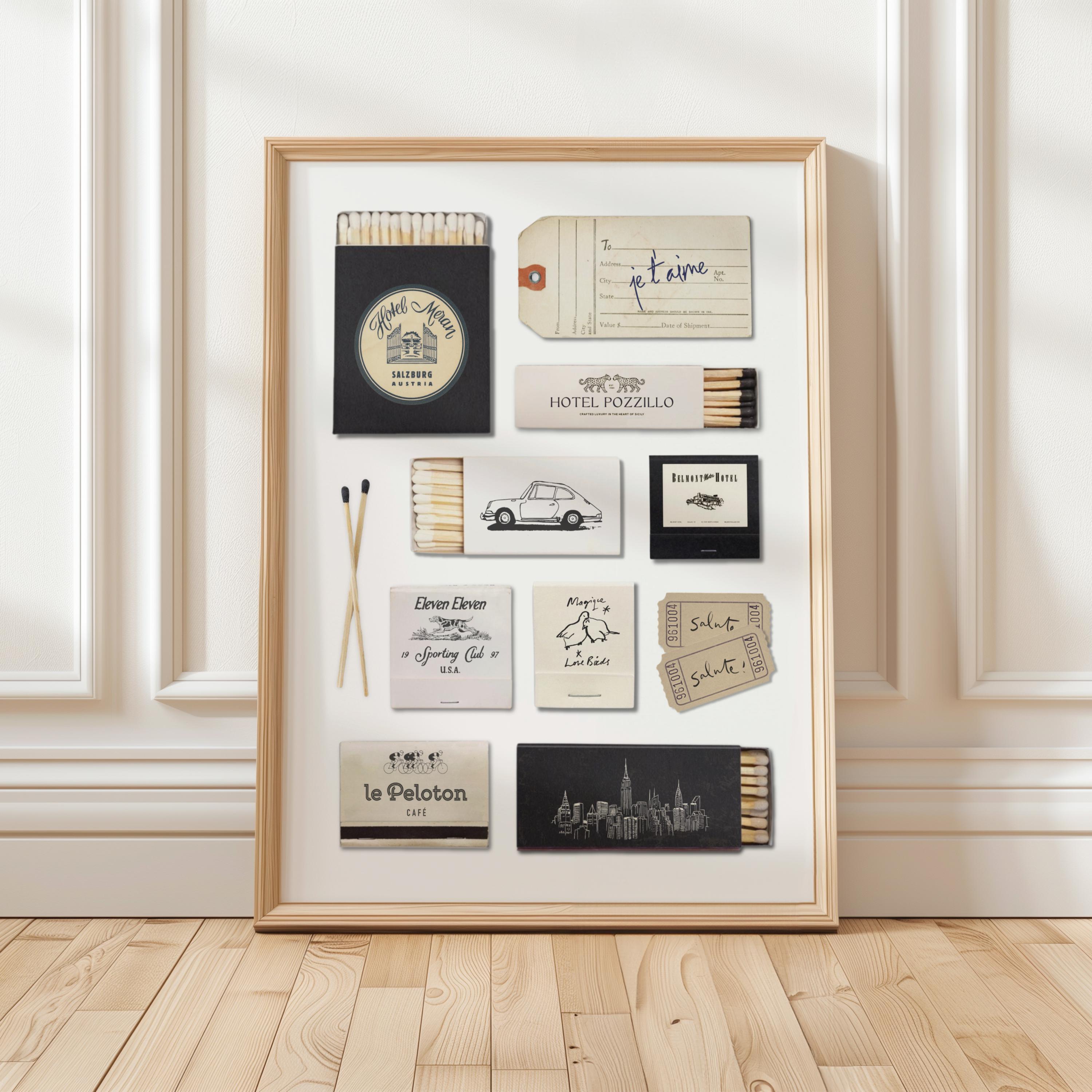 Customized Black and White Matchbox Art Print – Personalized Gift or ...