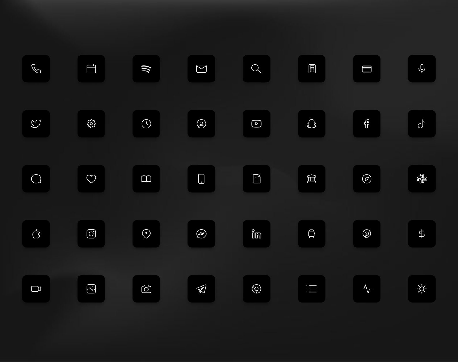 Ios 15 App Icons | 75+ Minimalist Dark Theme Icons - Etsy