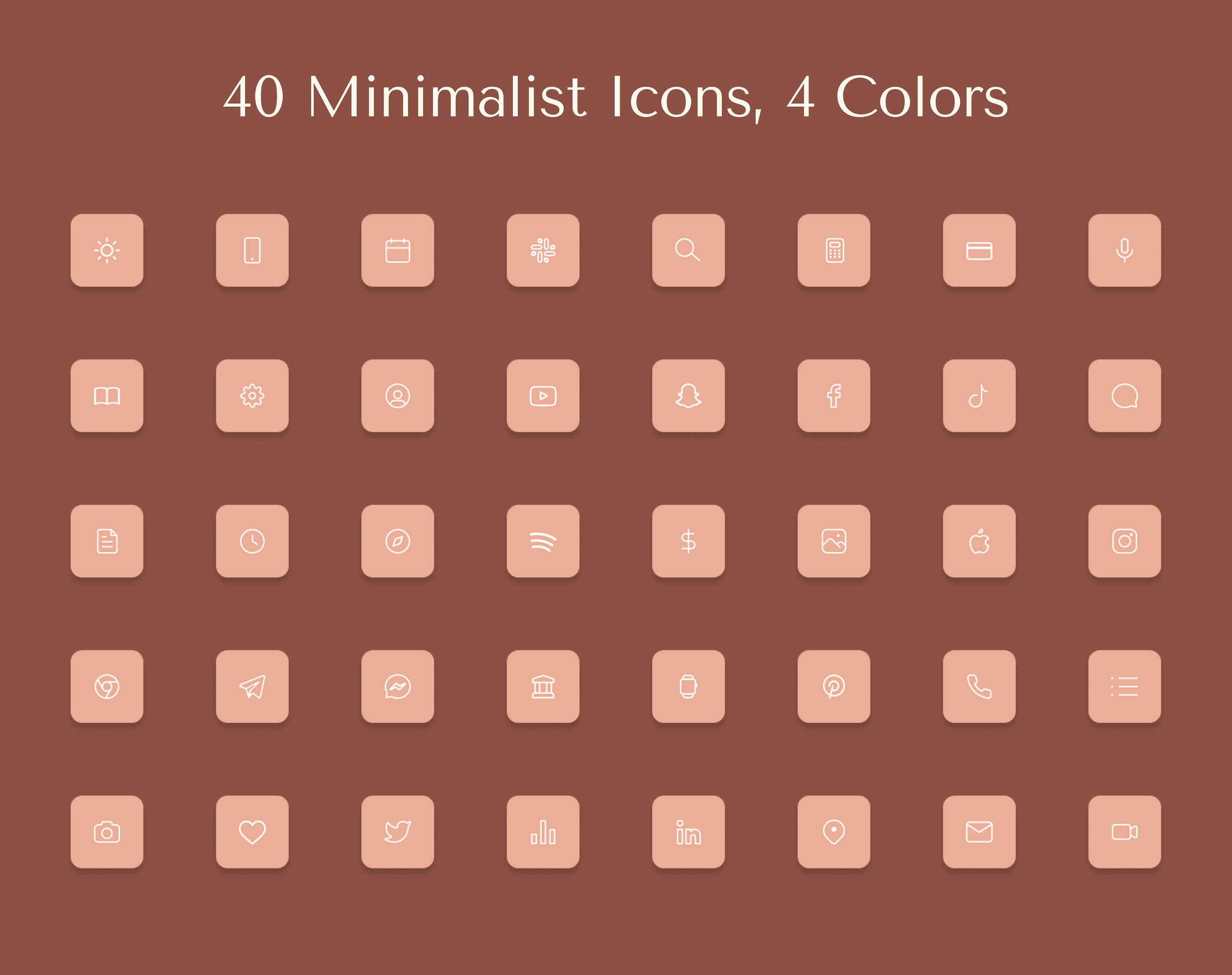 Ios 15 App Icons 160 Minimalist Icons 40 Icons in | Etsy