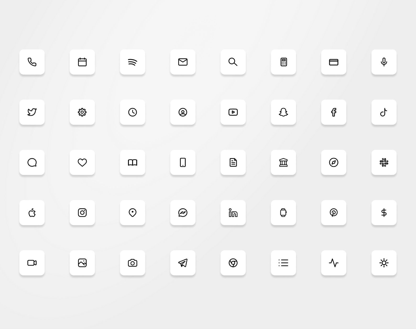Ios 15 App Icons | 75+ Minimalist Light Theme Icons - Etsy