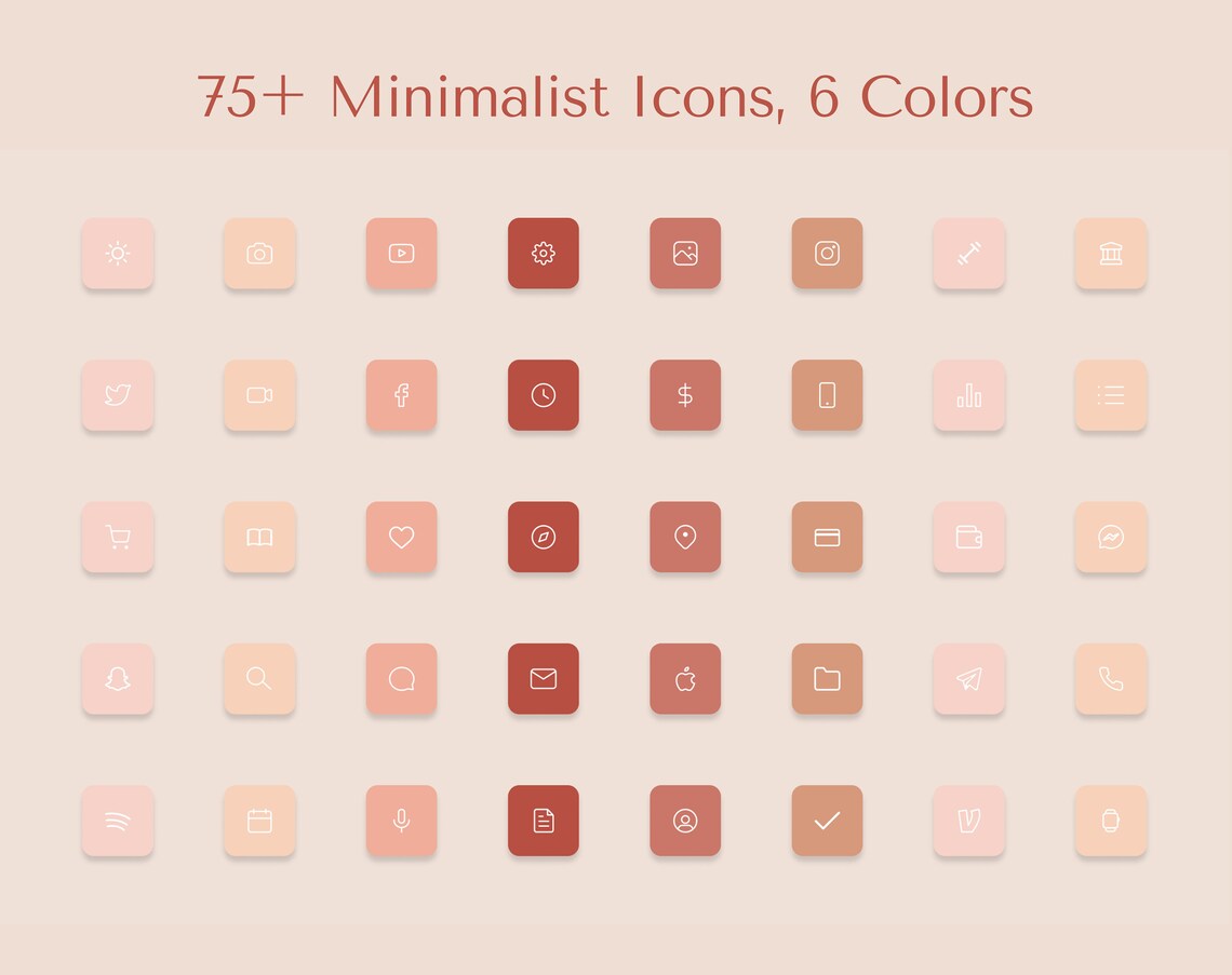 Pink Theme Ios 15 App Icons 450 Minimalist Icons Pink Aesthetic for ...