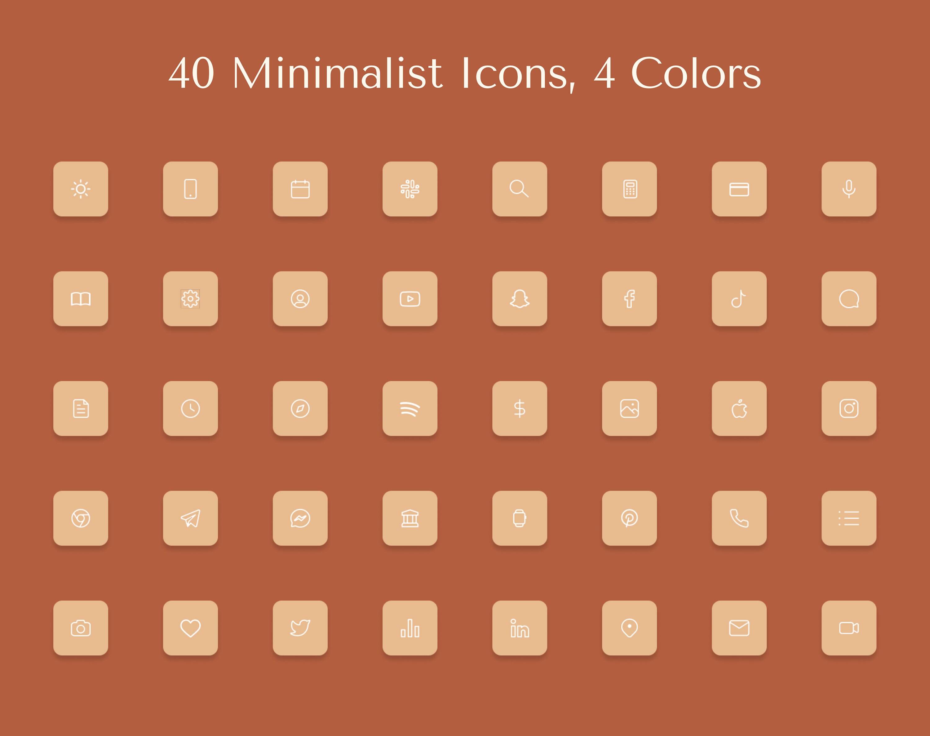 Ios 15 App Icons 160 Minimalist Icons 40 Icons in | Etsy