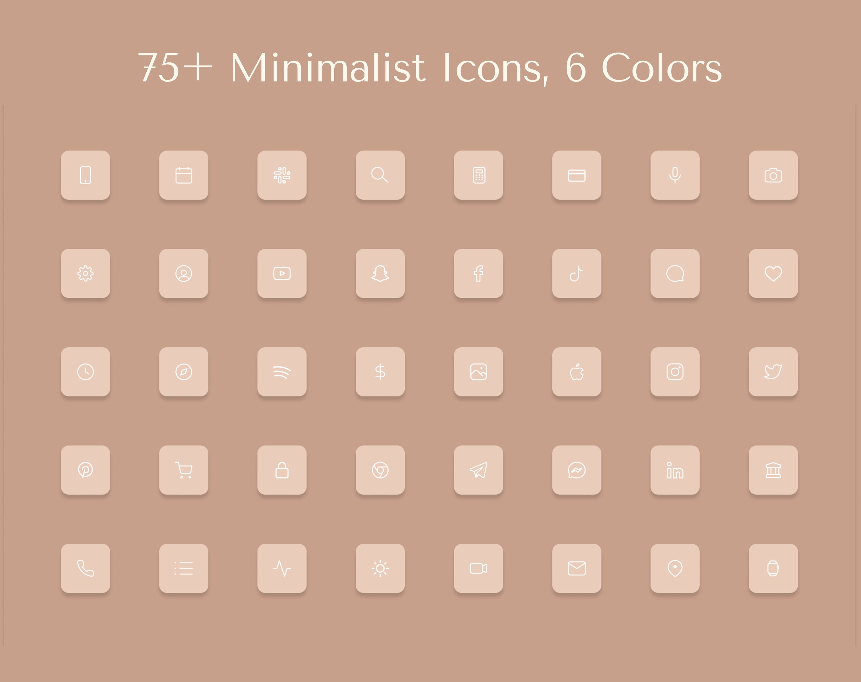 Ios 15 App Icons 450 Minimalist Icons Neutral Earth Tone | Etsy