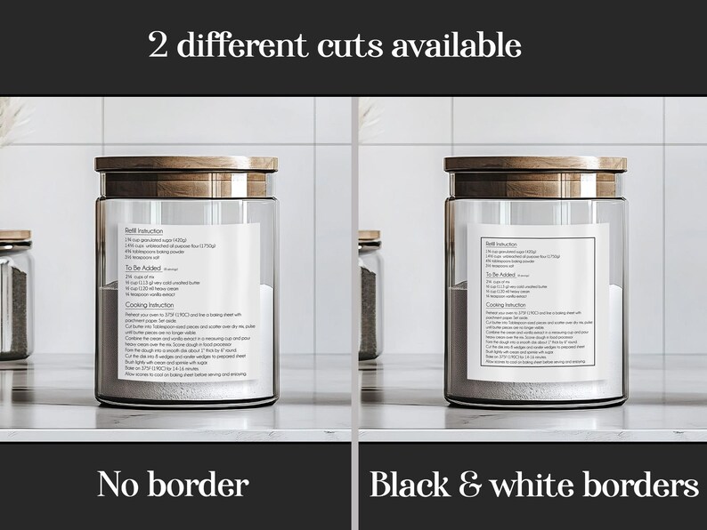 Printable Scone Mix Labels Recipe & Refill, 2-in-1 Pantry Stickers SVG ...