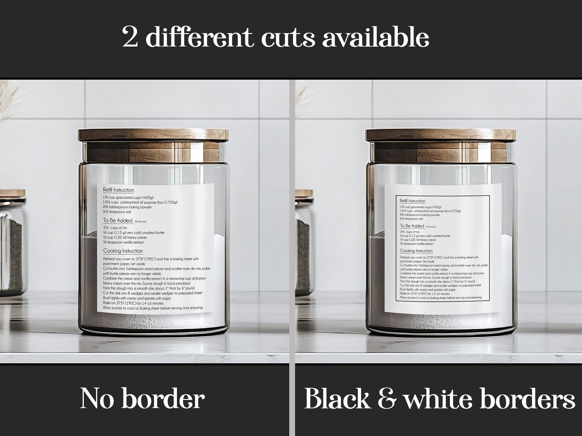 Printable Scone Mix Labels Recipe & Refill, 2-in-1 Pantry Stickers SVG ...