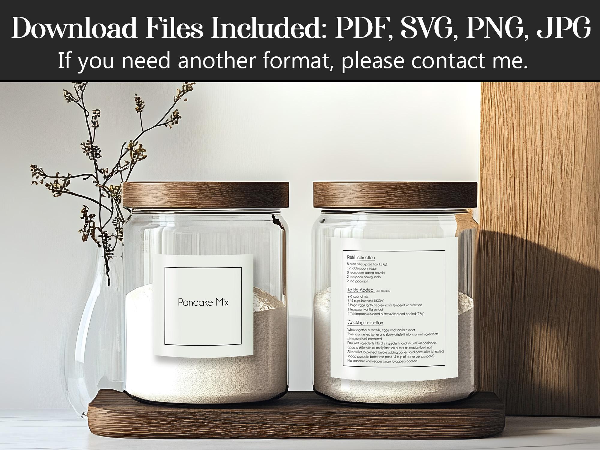 Printable Pancake Mix Labels Recipe & Refill, 2-in-1 Pantry Stickers ...