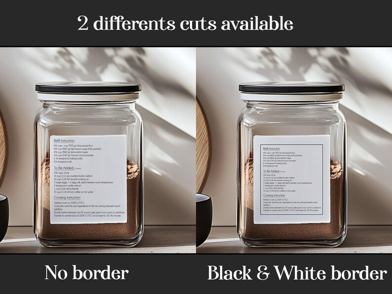 Printable Chocolate Cake Mix Labels Recipe & Refill, 2-in-1 Pantry ...