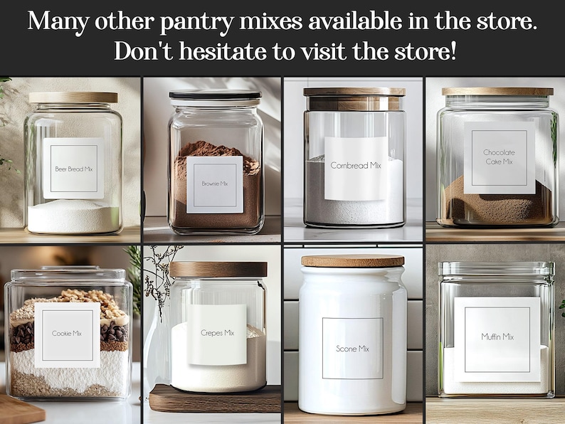 Printable Muffin Mix Labels Recipe & Refill, 2-in-1 Pantry Stickers SVG ...