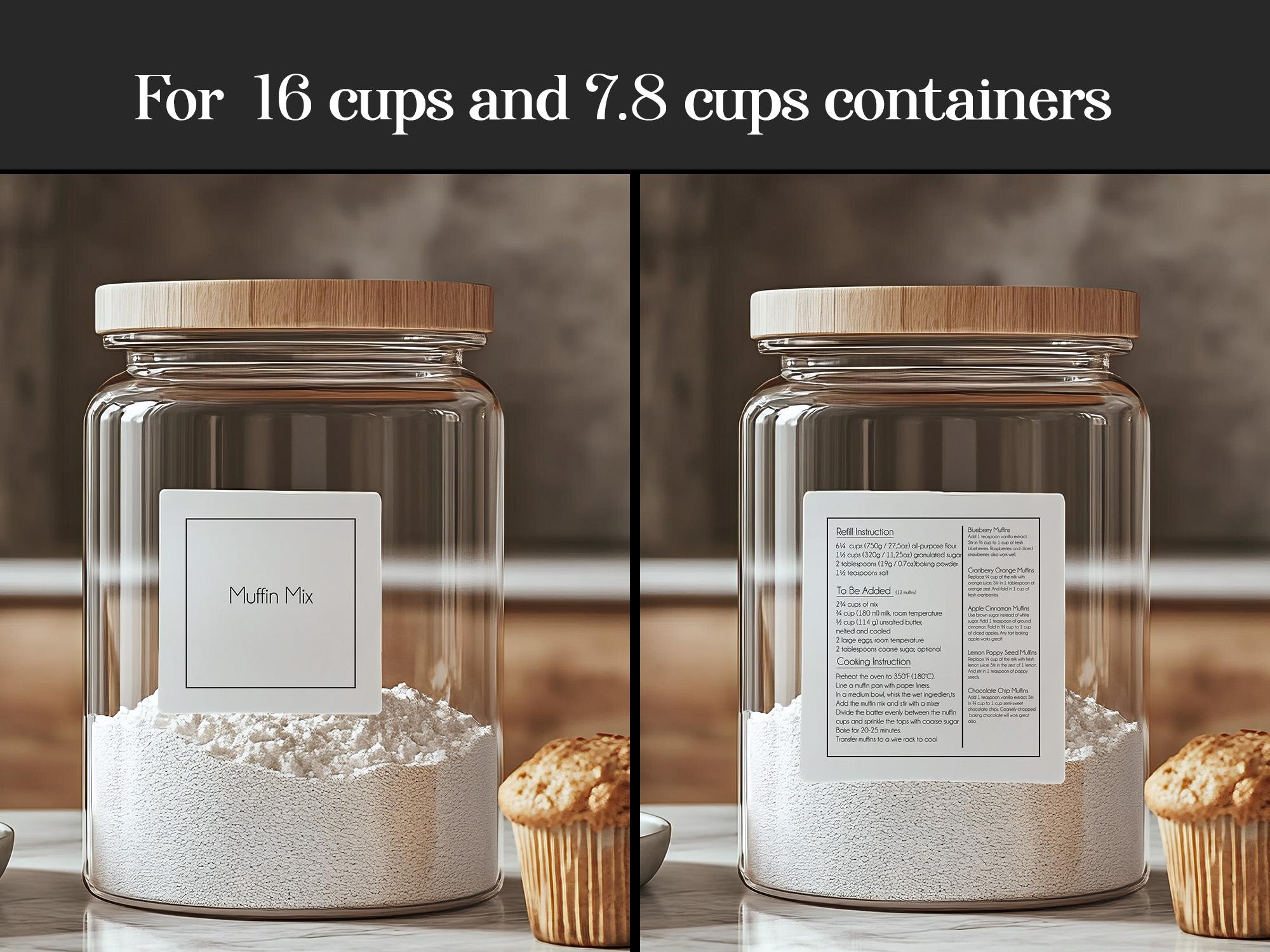 Printable Muffin Mix Labels Recipe & Refill, 2-in-1 Pantry Stickers SVG ...