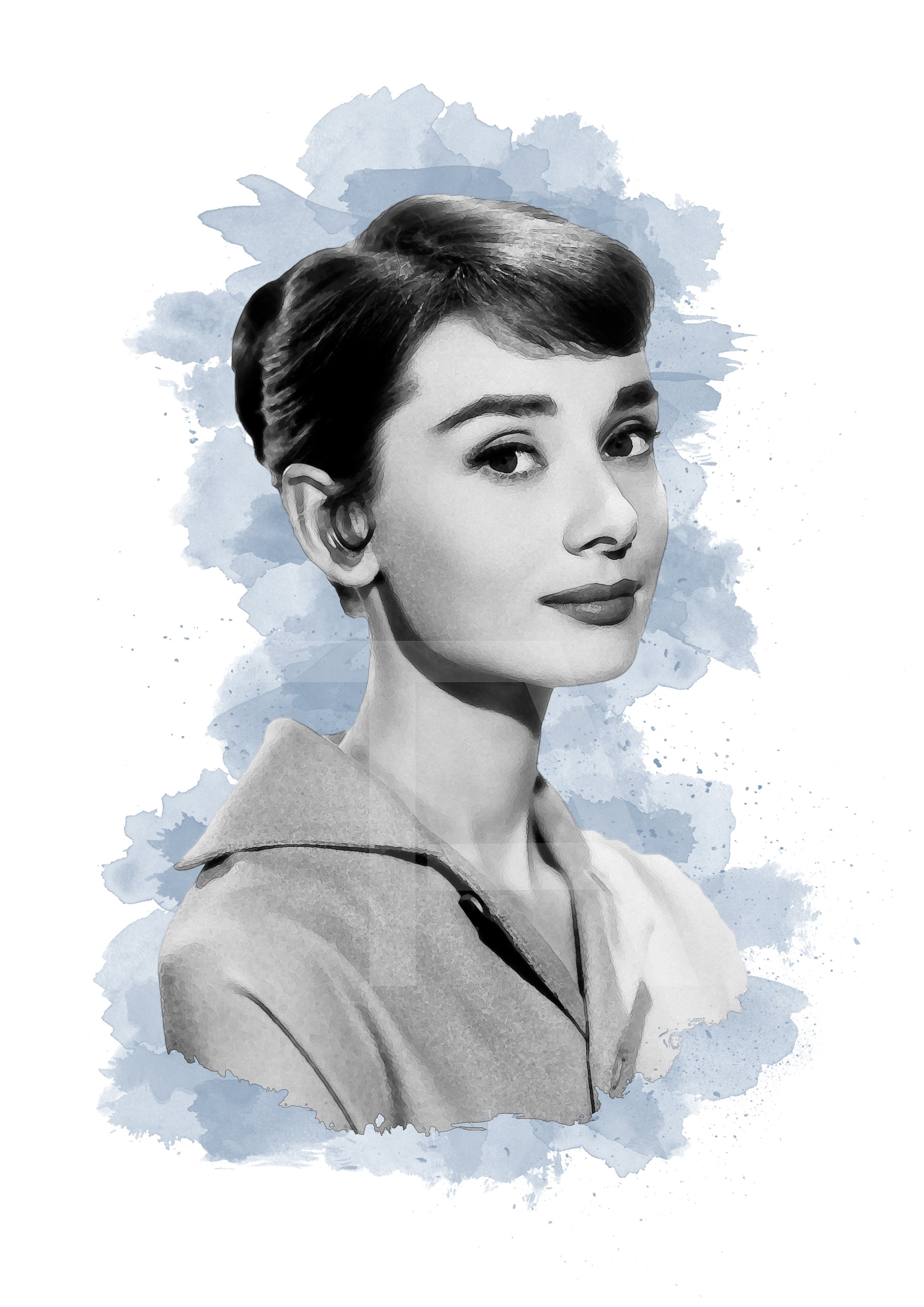 Audrey Hepburn Poster Iconic Actress original printable | Etsy