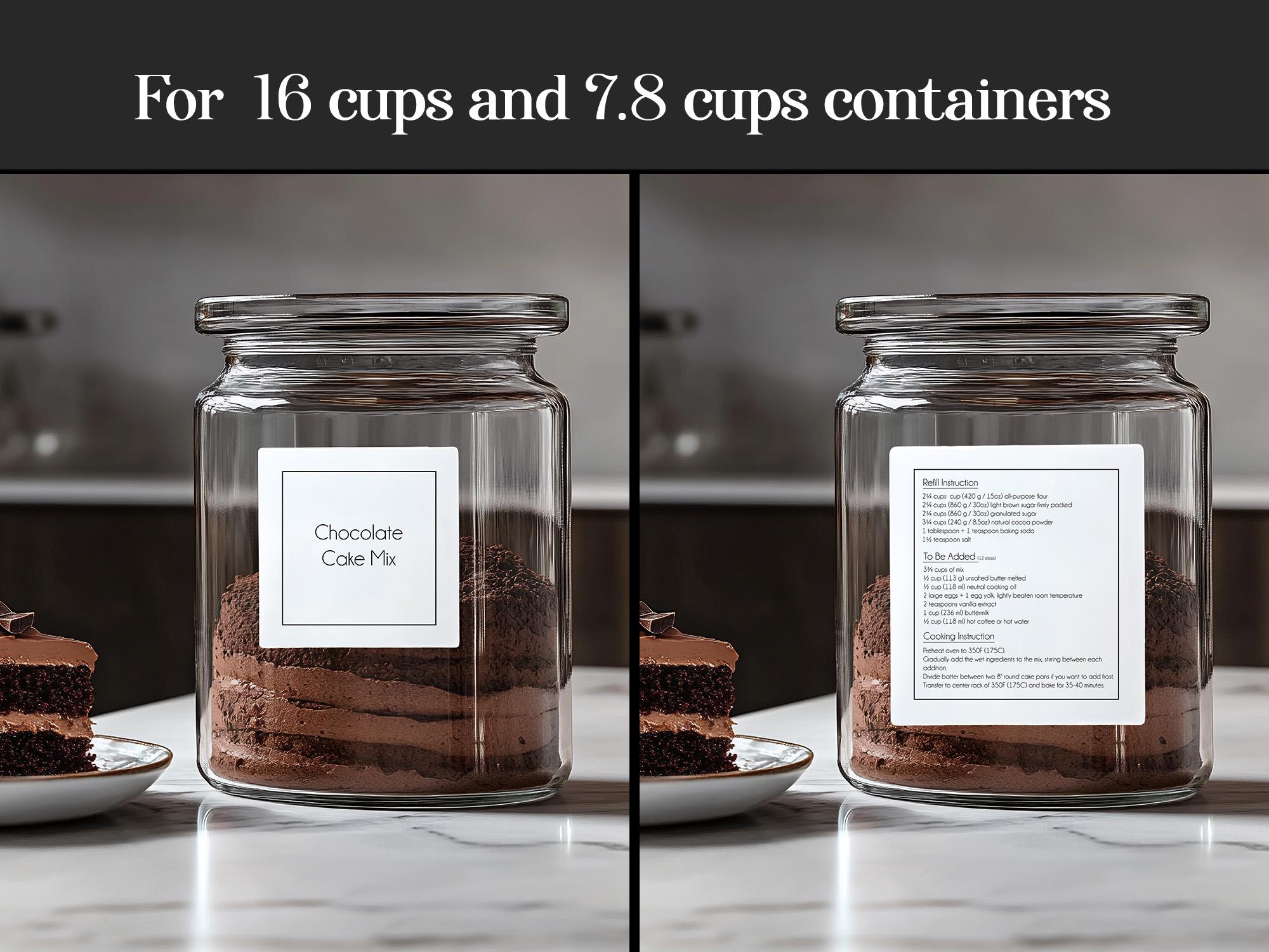 Printable Chocolate Cake Mix Labels Recipe & Refill, 2-in-1 Pantry ...