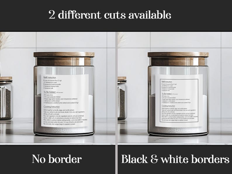 Printable Pancake Mix Labels Recipe & Refill, 2-in-1 Pantry Stickers ...