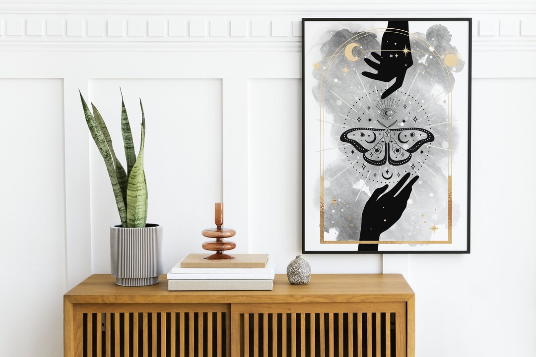 Astronomy Witch Art Printable Poster, Digital Illustration, Artwork ...