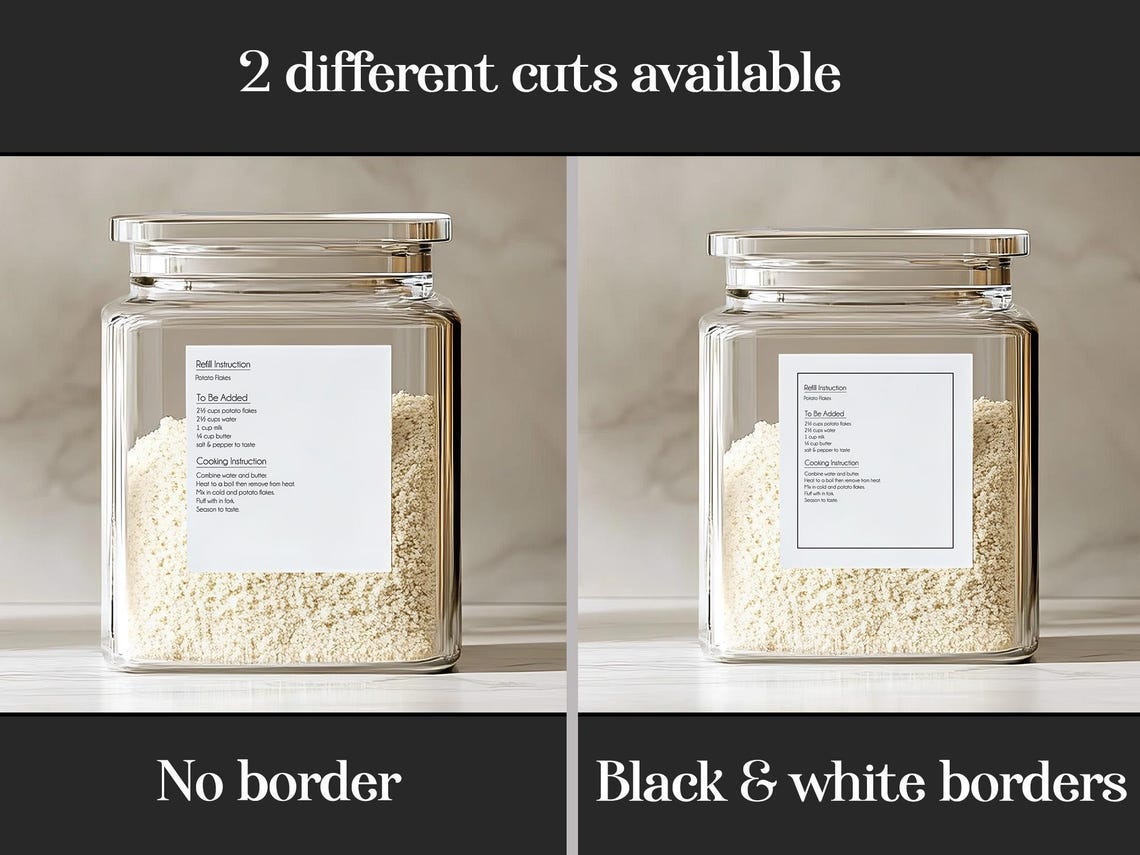 Printable Mashed Potatoes Mix Labels Recipe & Refill, 2-in-1 Pantry ...