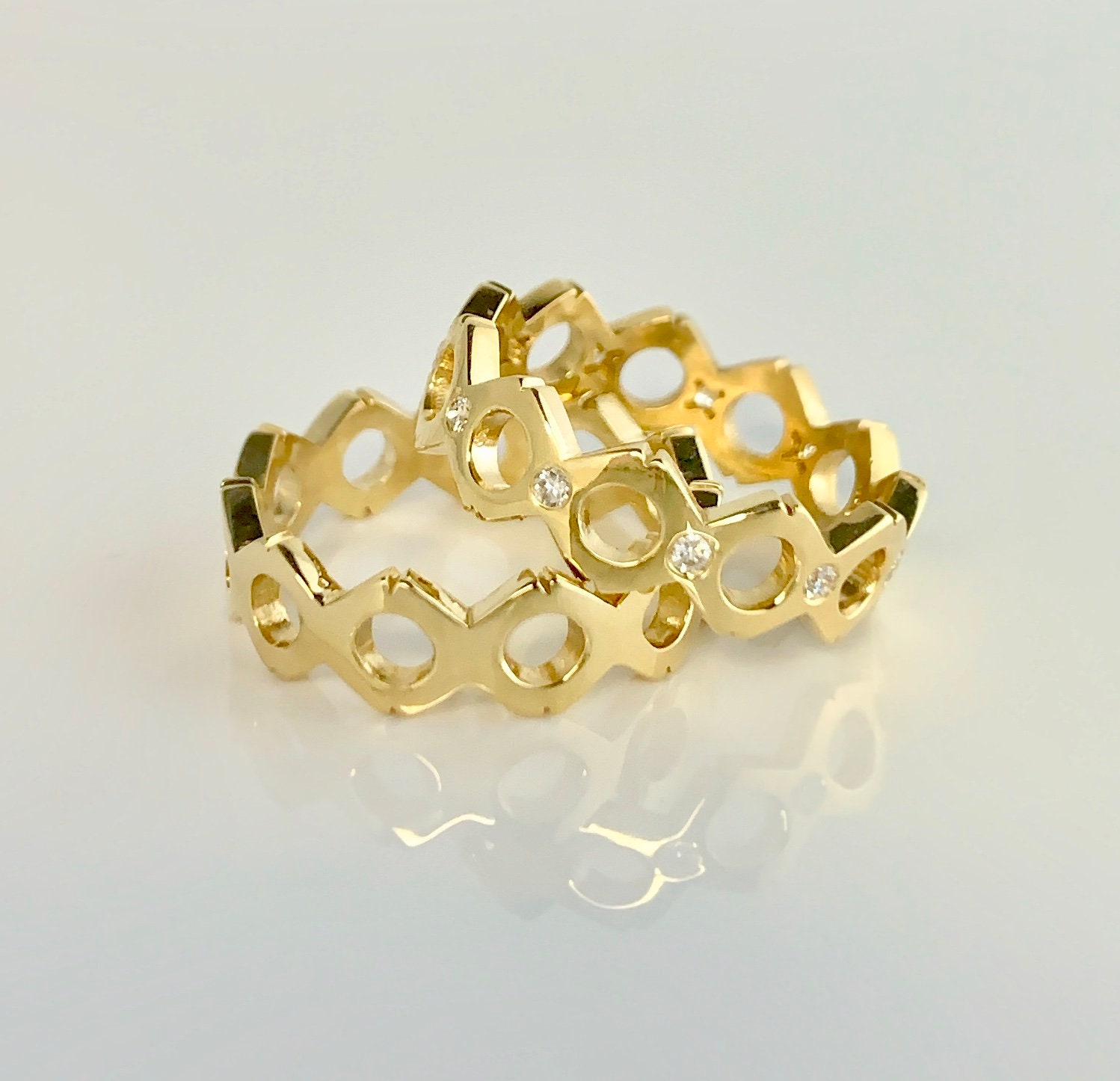 14K Gold and Diamond "xoxo" Eternity Ring. 14K Gold and Diamond "xoxo ...