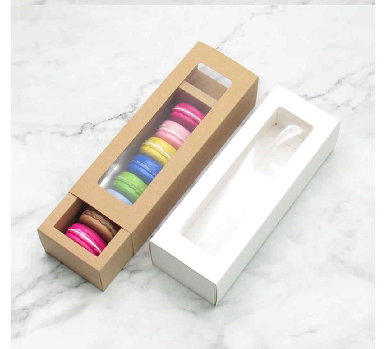 Small Macaron Packaging Box Clear Window - Pack of 15 - Premium Quality ...