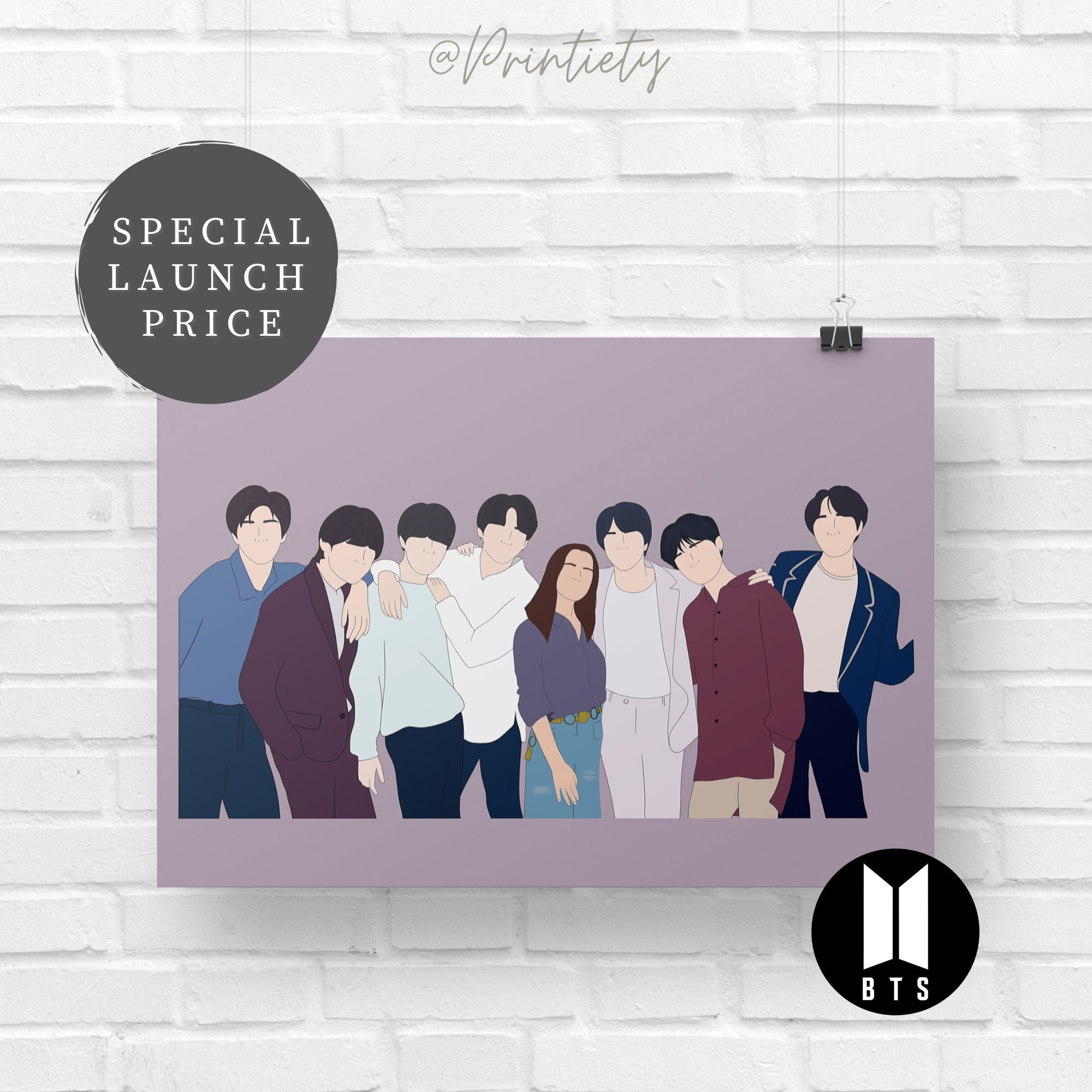 Custom Faceless Portrait With BTS Custom DIGITAL Portrait - Etsy