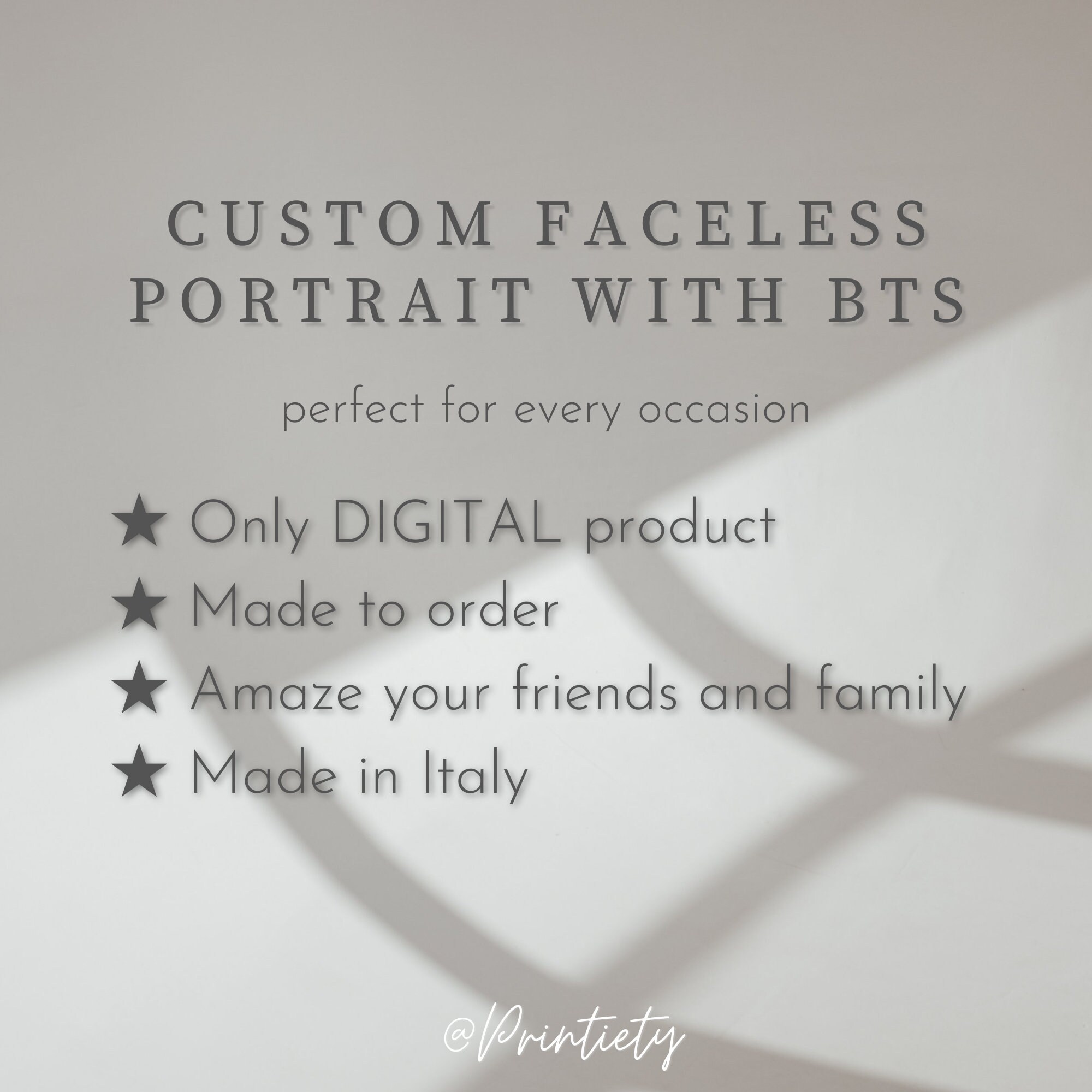 Custom Faceless Portrait With BTS Custom DIGITAL Portrait - Etsy