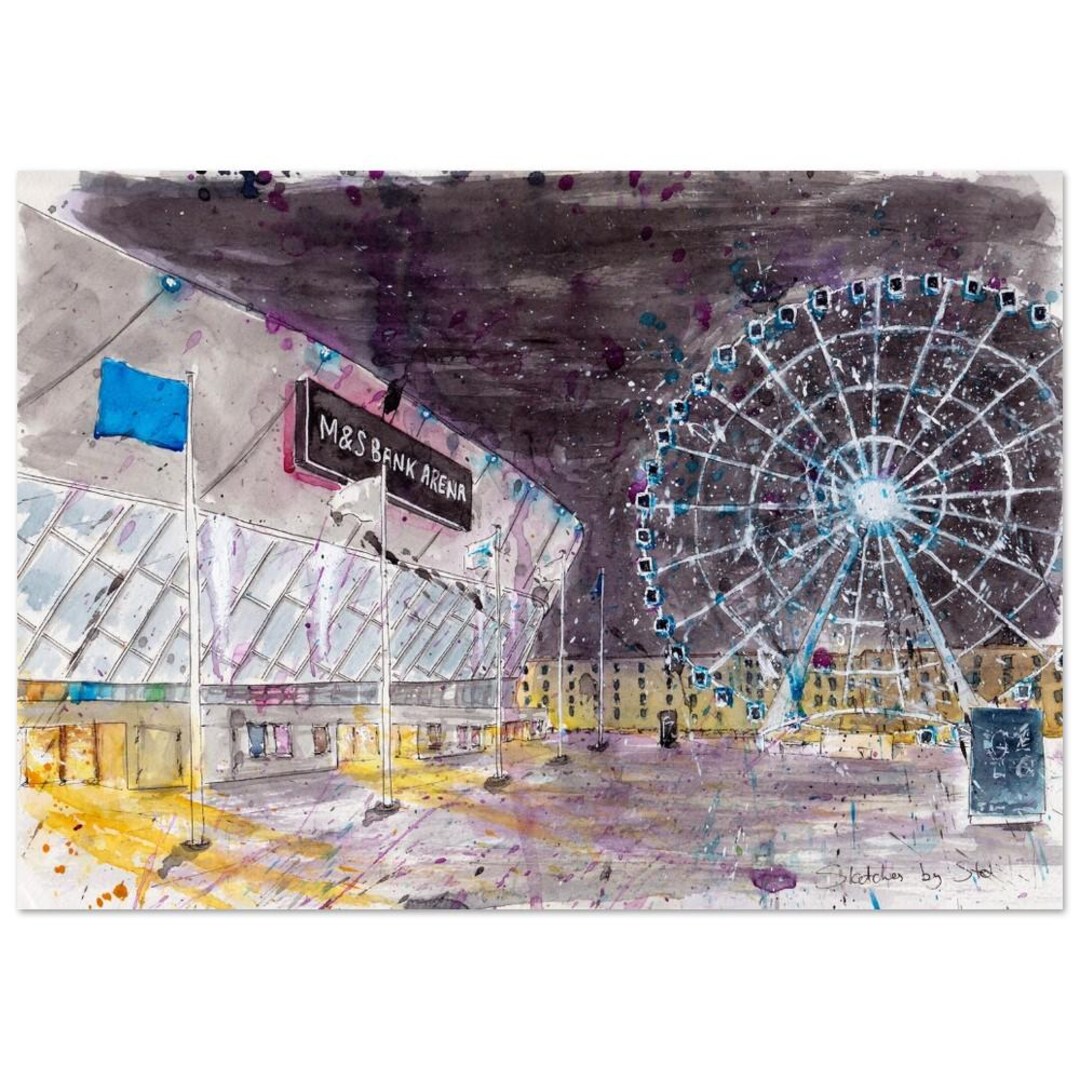 M and S Bank Arena, Liverpool, Watercolor Art Print - Etsy