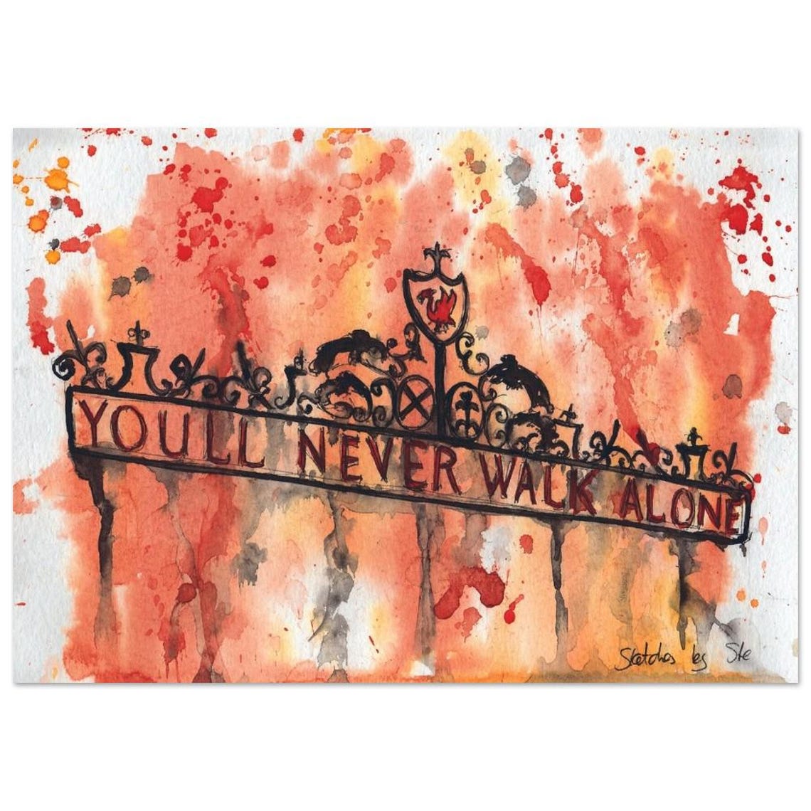 Watercolour Poster of Shankly Gates - Anfield Stadium Art - Etsy