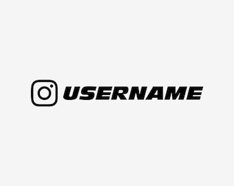 Custom Instagram Handle Vinyl Decal - Choose Your Own Font - Etsy