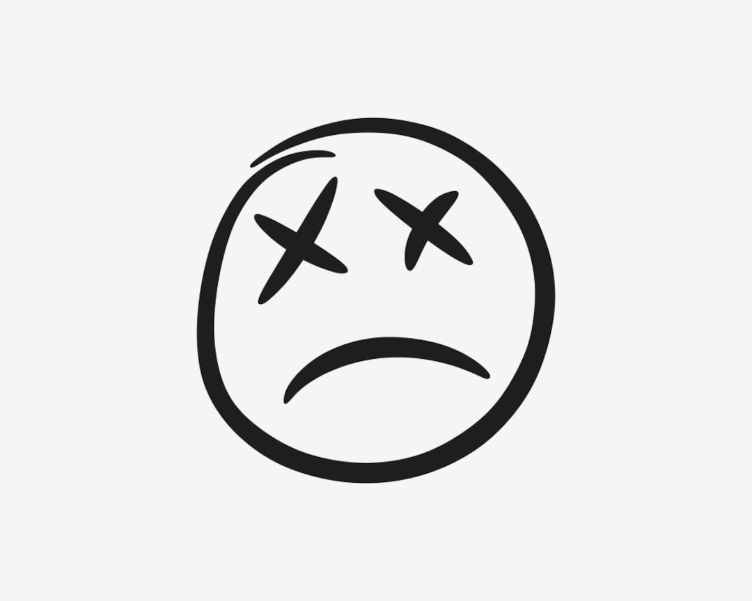 Sad Face Vinyl Decal - Etsy