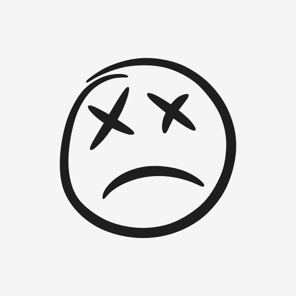 Sad Face Sticker - Etsy
