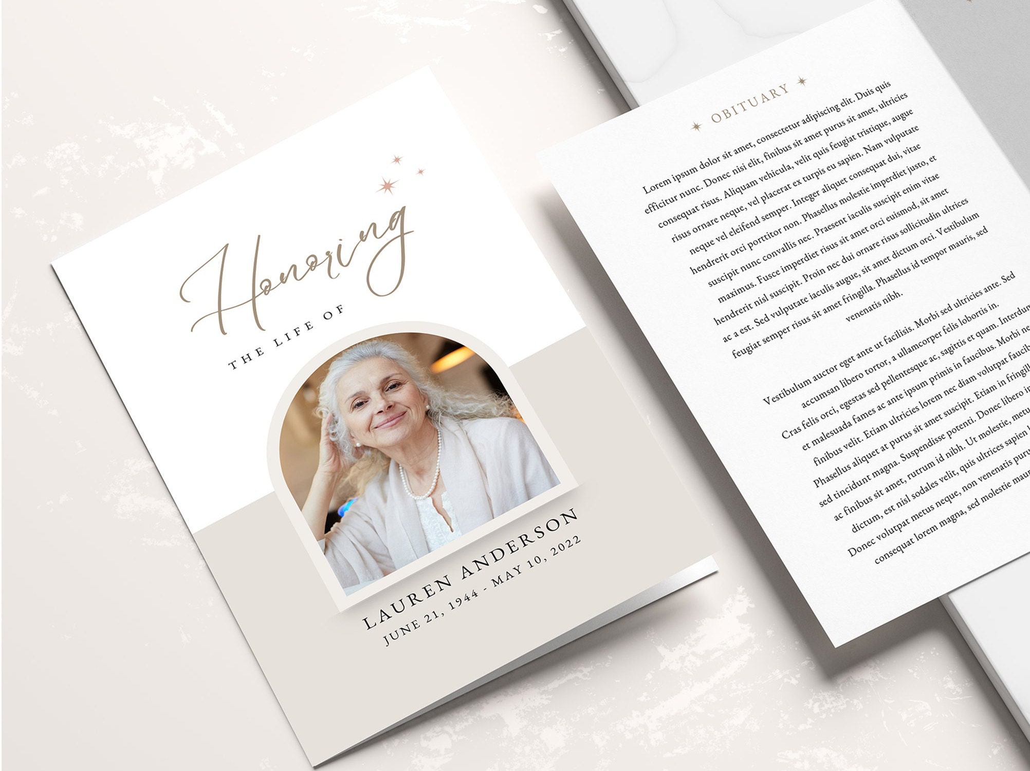 Simple Funeral Program Template, Obituary Template, Memorial Program ...
