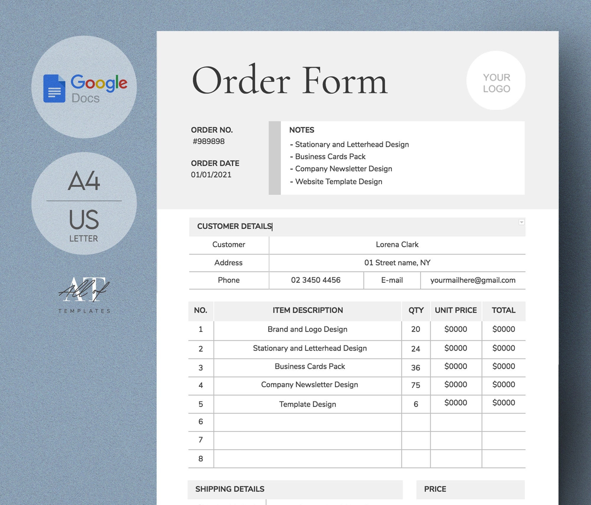 Custom Order Form Template Editable Order Form Printable - Etsy Custom Order Form Template Editable Order Form Printable - Etsy