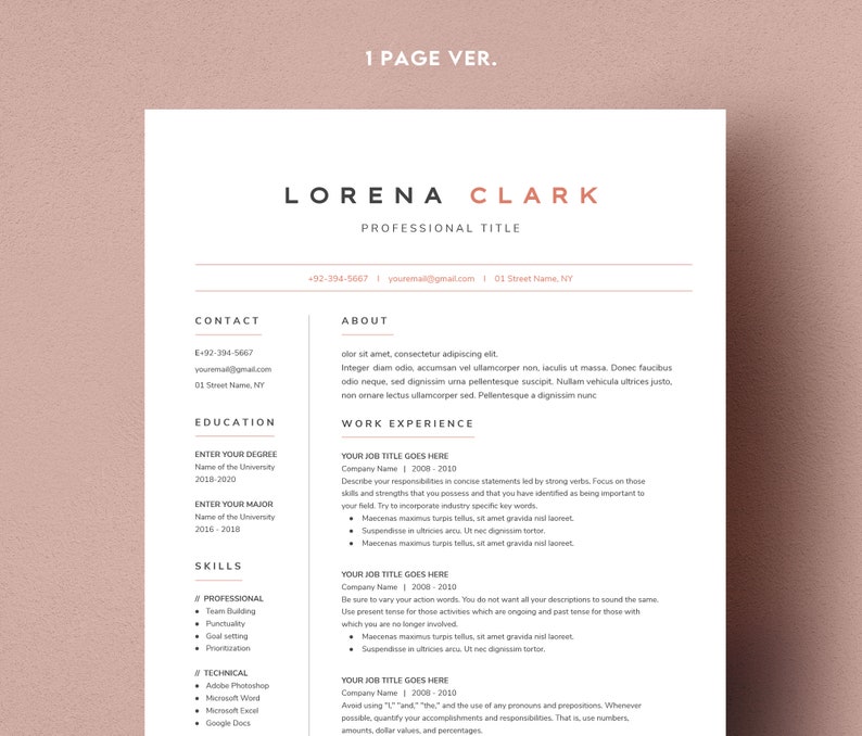 Simple Resume Template Google Docs Minimalist Resume Templates Google ...