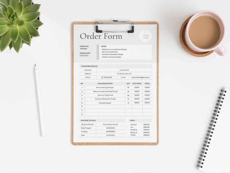 Custom Order Form Template Editable Order Form Printable - Etsy