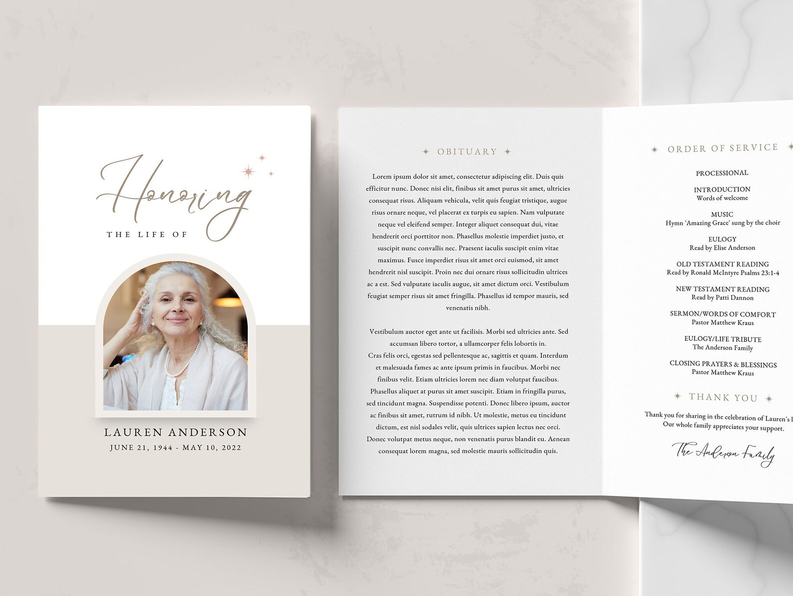 Simple Funeral Program Template, Obituary Template, Memorial Program ...