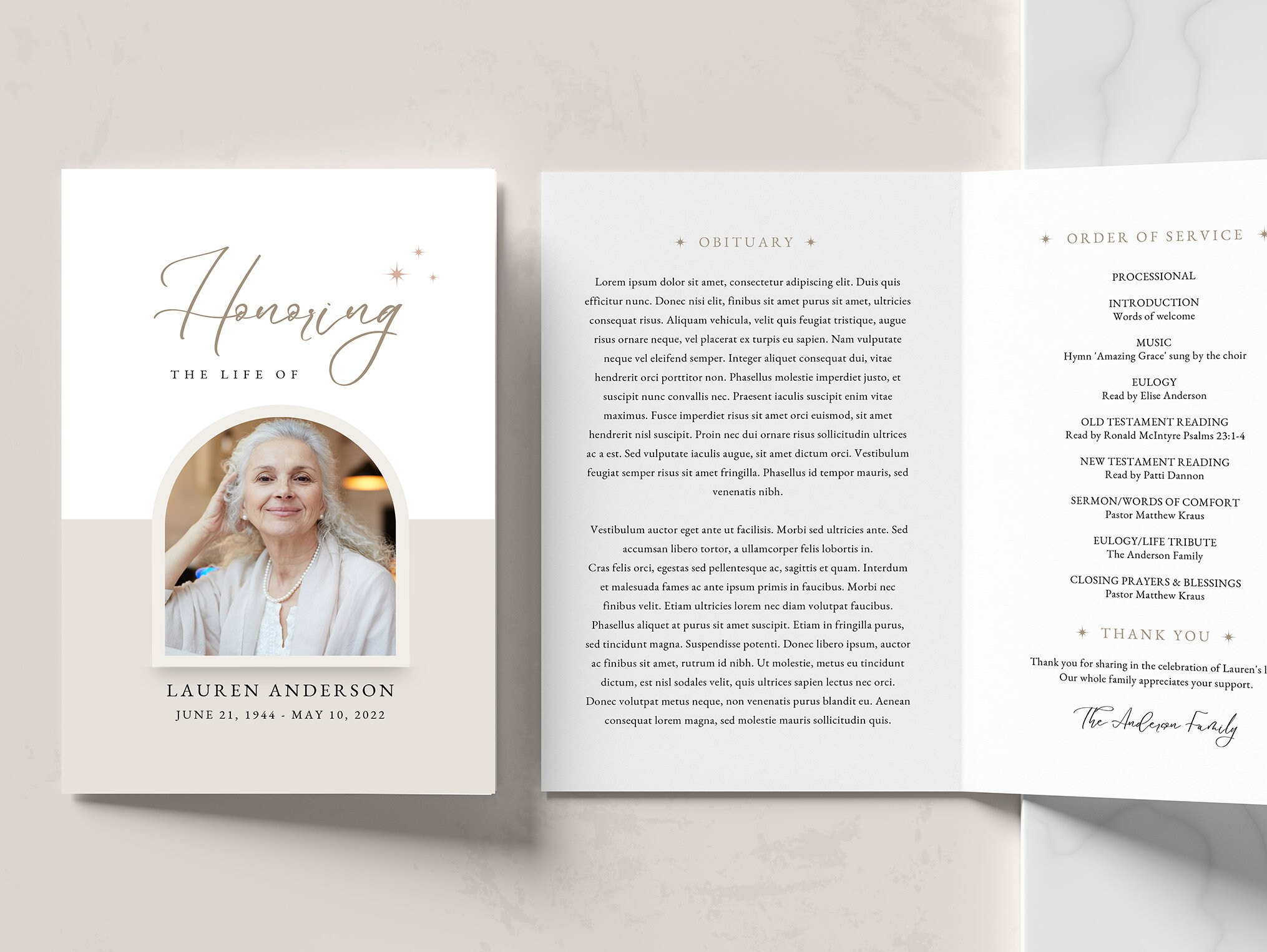 Simple Funeral Program Template, Obituary Template, Memorial Program ...