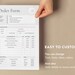 Custom Order Form Template Editable Order Form Printable - Etsy
