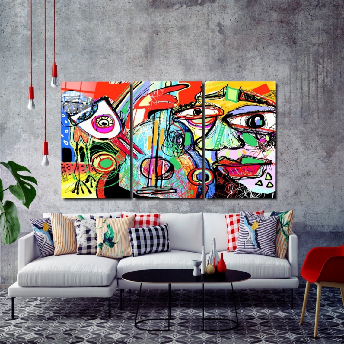 Abstract Cello Extra Glass Printing Wall Art Home Decoration Interior ...