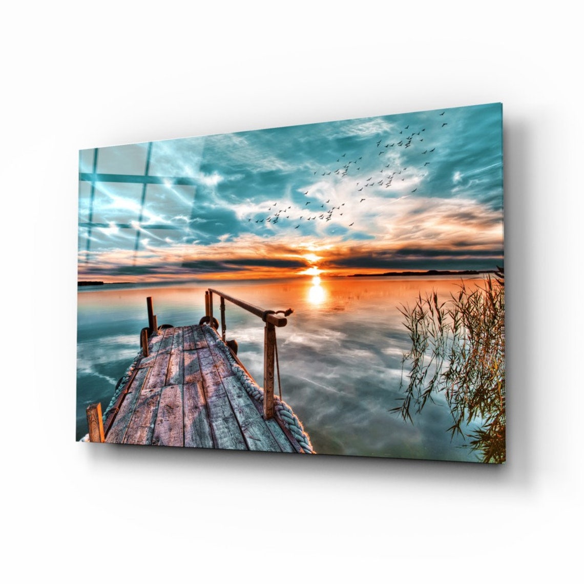 Sunset Glass Printing Wall Art Home Decoration Interior Design Wall ...