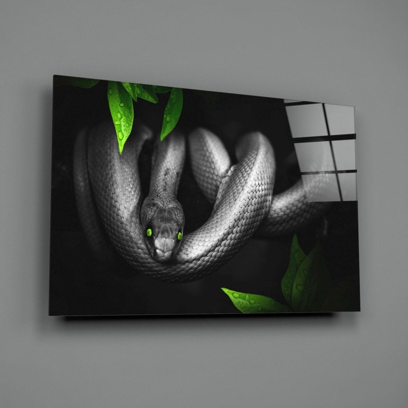 Snake Glass Printing Wall Art - Etsy