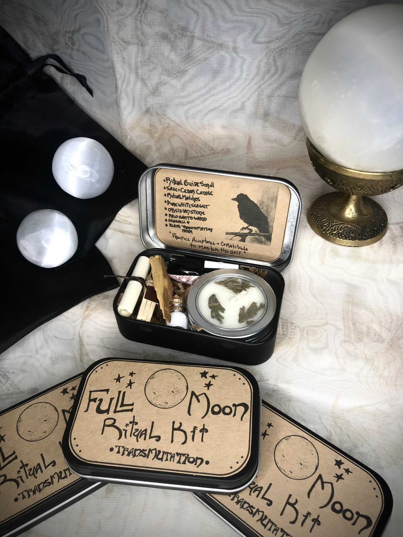 Full Moon Mini Ritual Kit Transmutation Travel Togo Portable Witch Kit ...