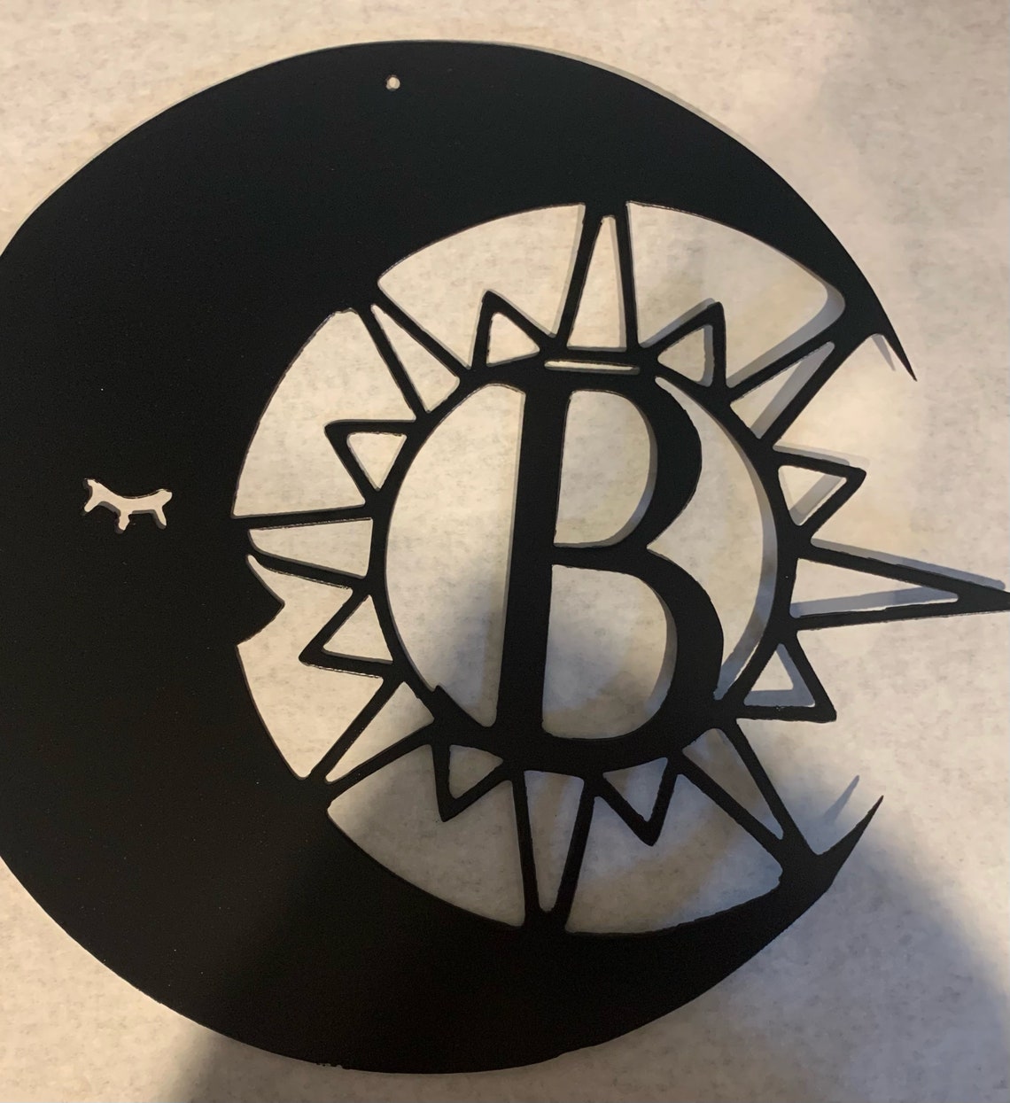 Moon and Sun Metal Sign Personalized With Your Initial | Etsy