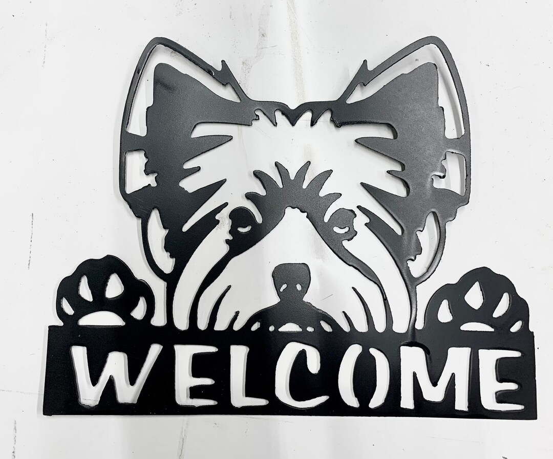 Metal Dog Welcome Sign - Indoor Sign - Can Say Welcome or Personalized ...