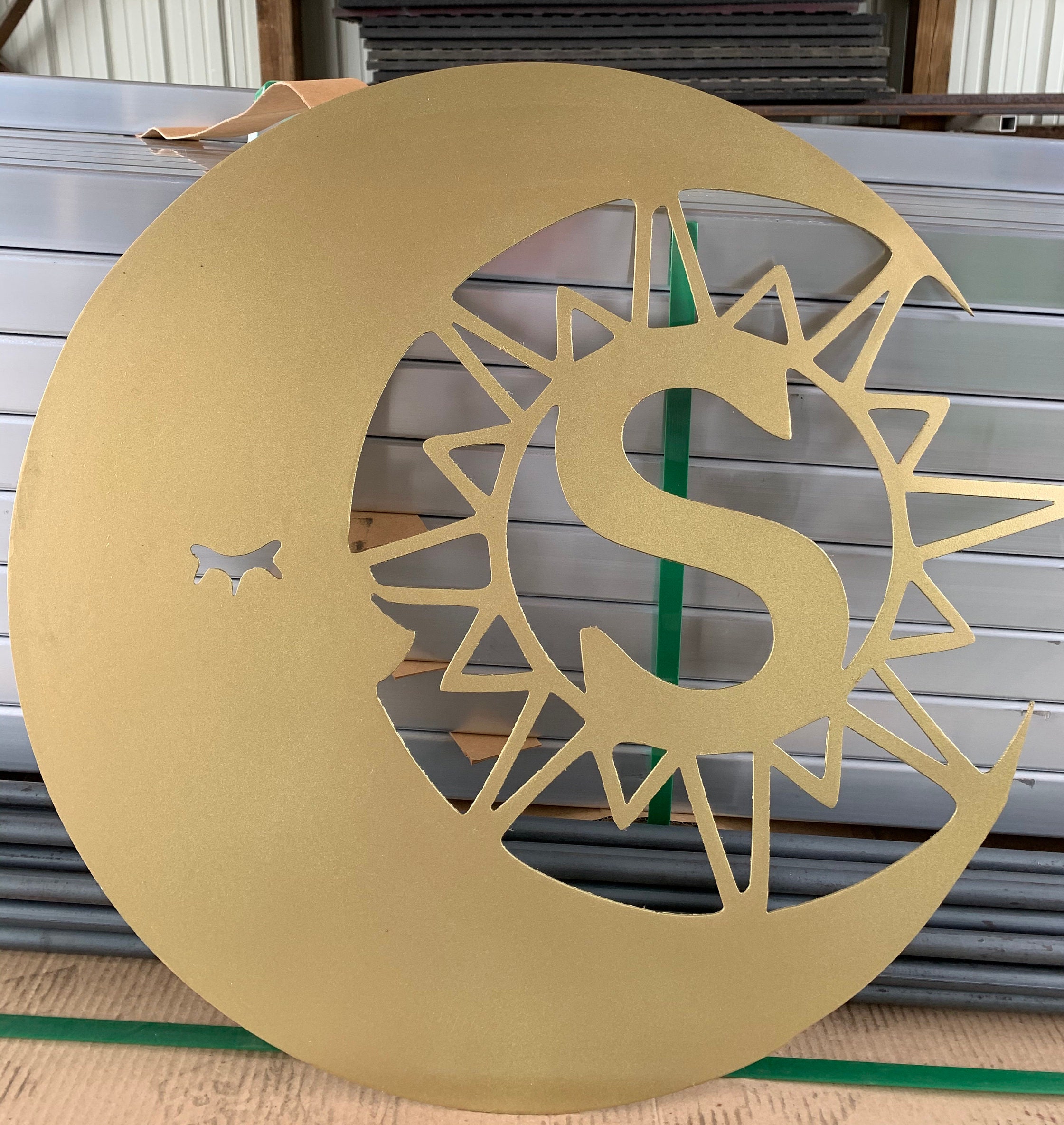 Moon and Sun Metal Sign Personalized with Your Initial | Etsy