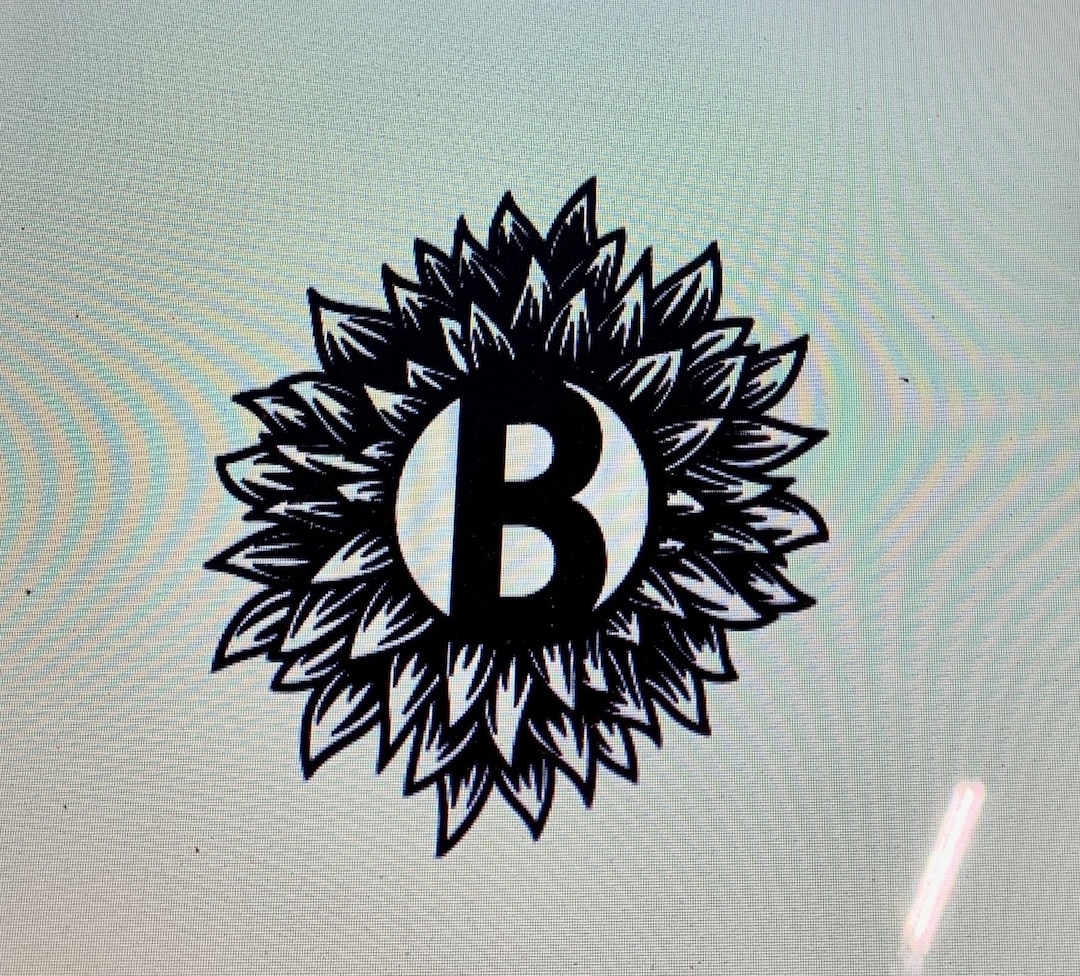 Large Sunflower Metal Sign - Personalized With Your Initial - Can Be ...