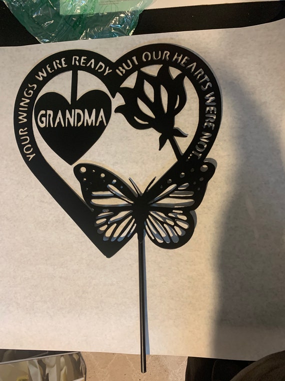 Personalized Grave Memorial Metal Sign on a Stake Comes | Etsy