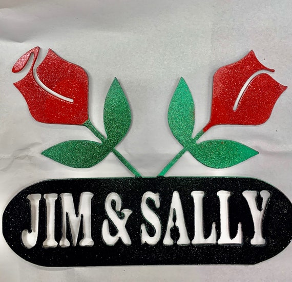 Personalized Roses Metal Sign | Etsy
